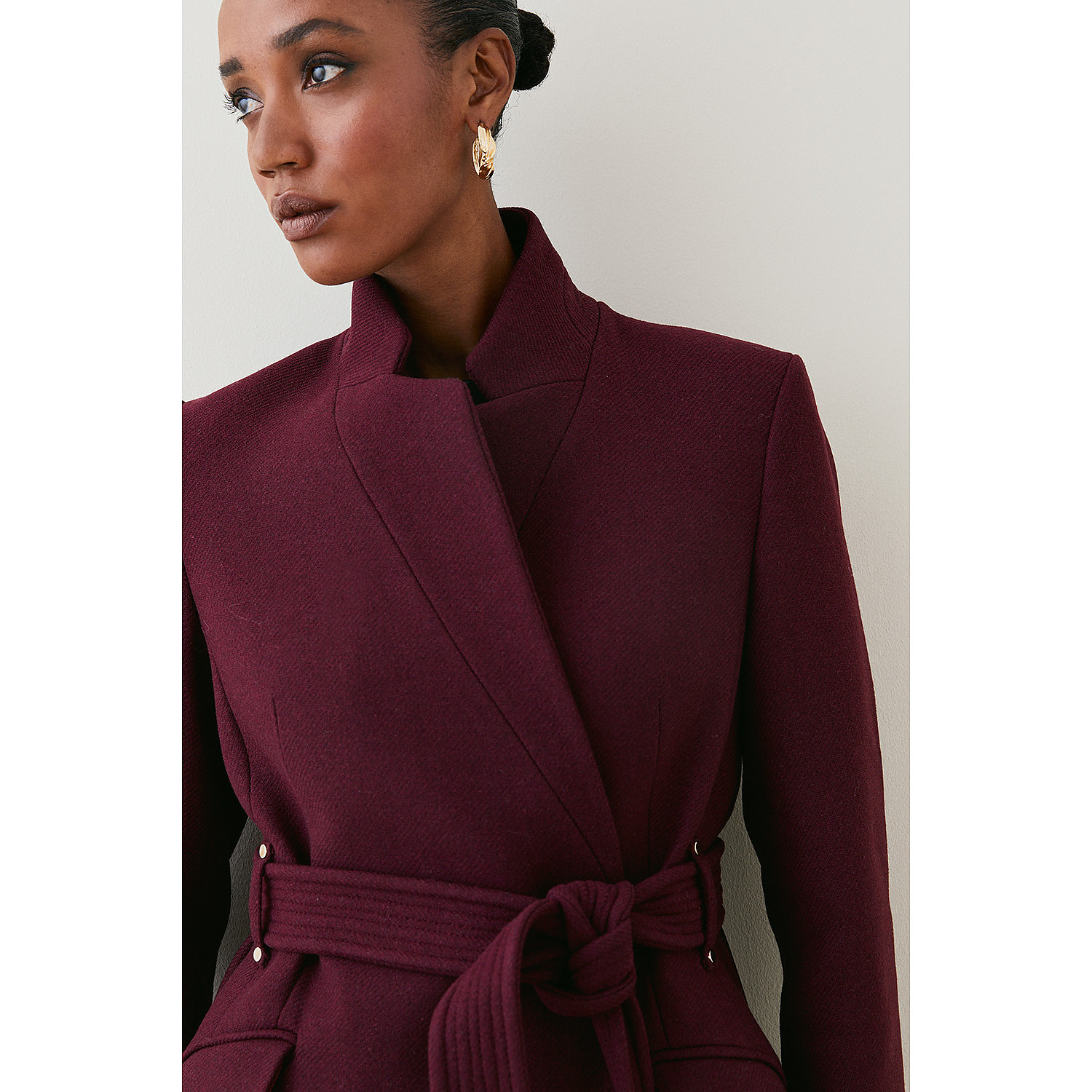 Rent Buy Karen Millen Italian Wool Investment Notch Neck Coat | MY ...