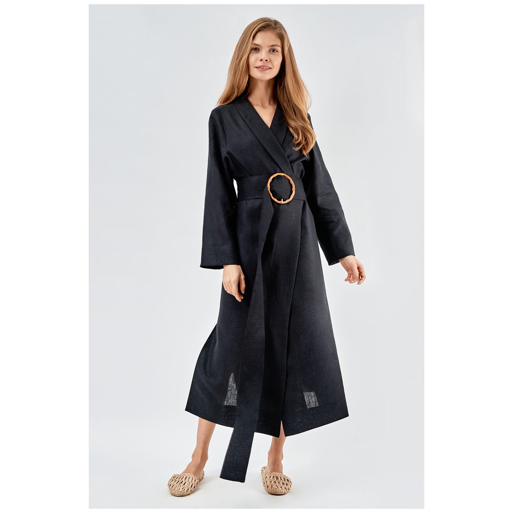 Rent Buy Sleeper Linen Robe | MY WARDROBE HQ