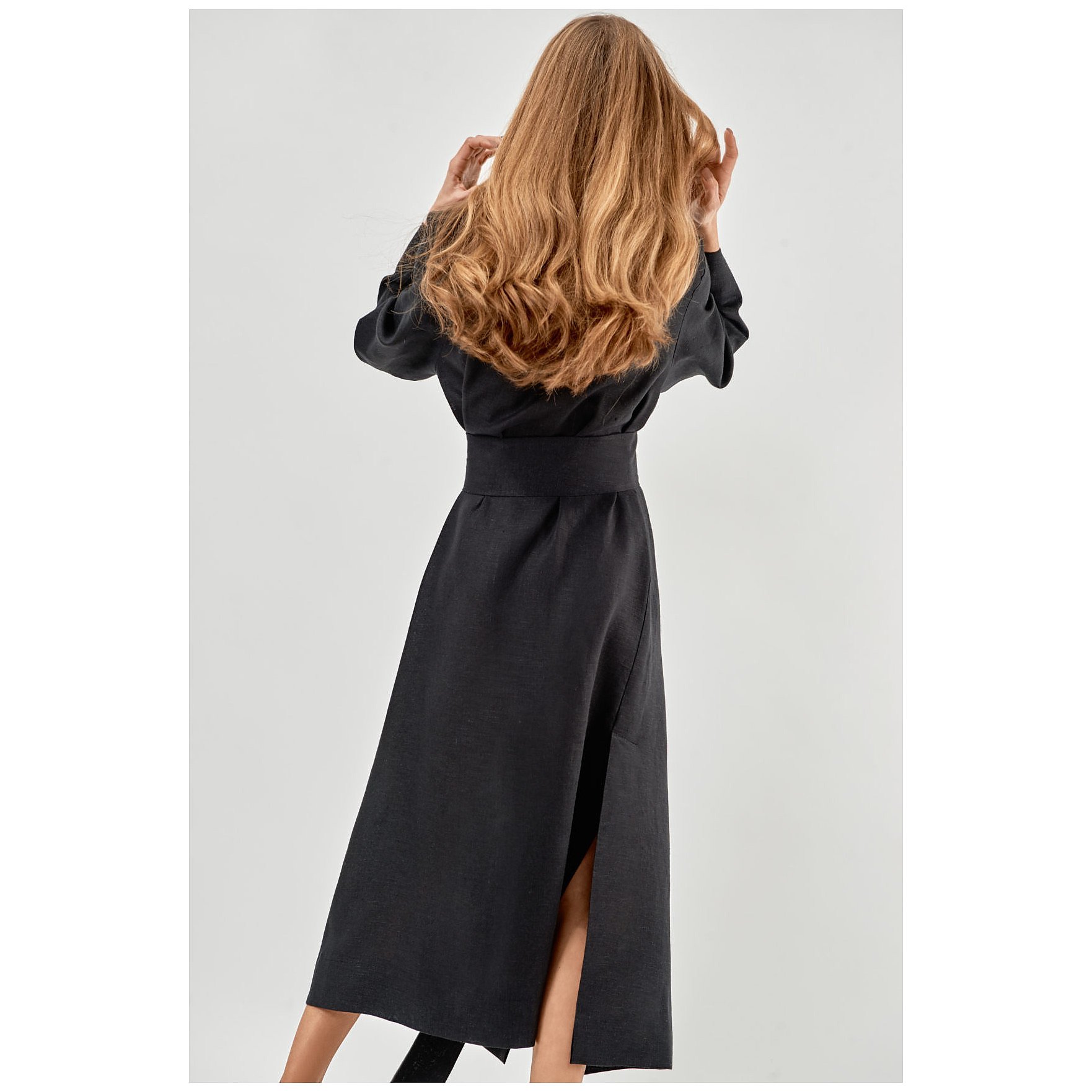 Rent Buy Sleeper Linen Robe | MY WARDROBE HQ